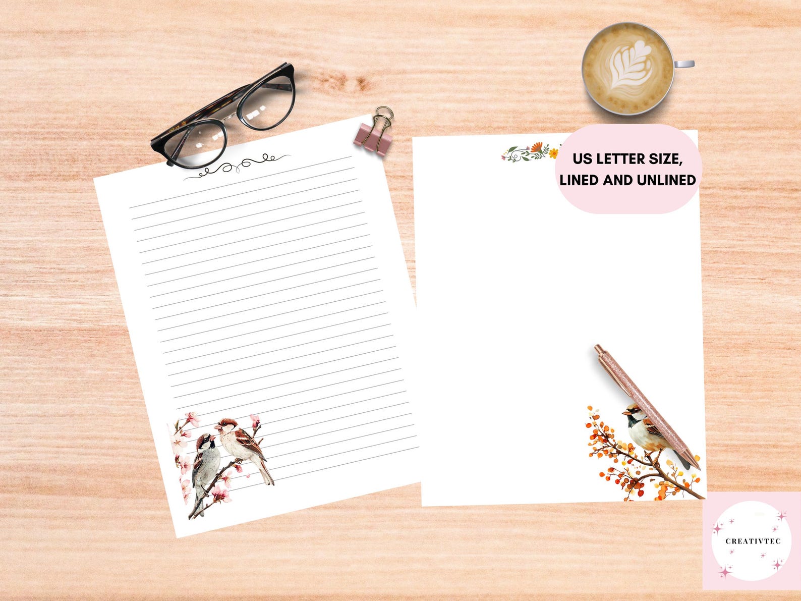 Printable Letter Writing Set, Blank Stationery Paper Template Ministry ...
