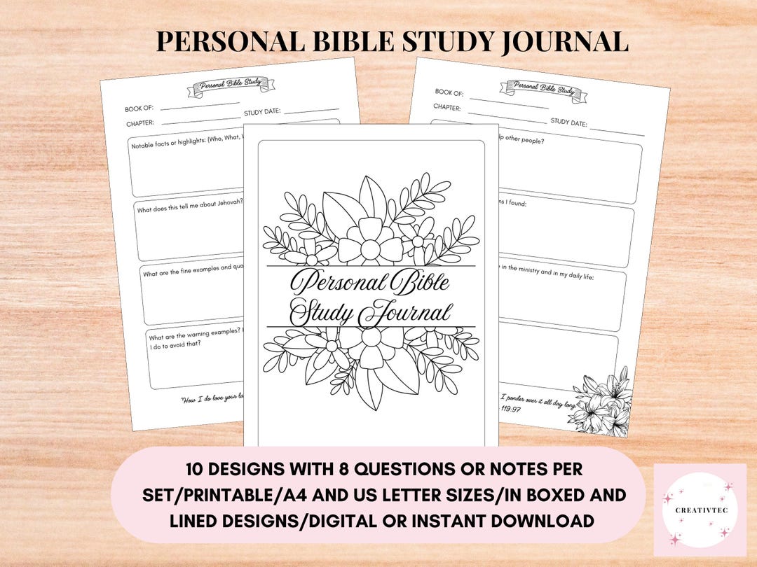 JW Bible Study Journal Printable Papers, JW Personal Study Notes, A4 or ...