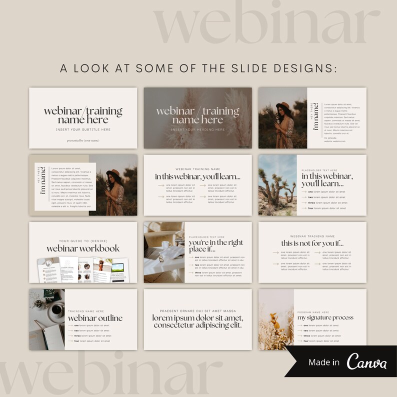 Webinar Template, Course Template Canva, Canva Presentation, Slide Deck Template Canva, Course ...