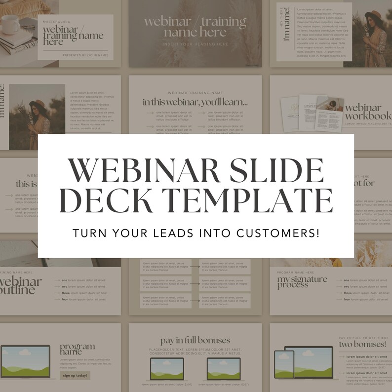 Webinar Template, Course Template Canva, Canva Presentation, Slide Deck Template Canva, Course ...