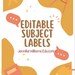 Editable Subject Labels | Customisable Classroom Labels | Printable Organisation Labels - Etsy