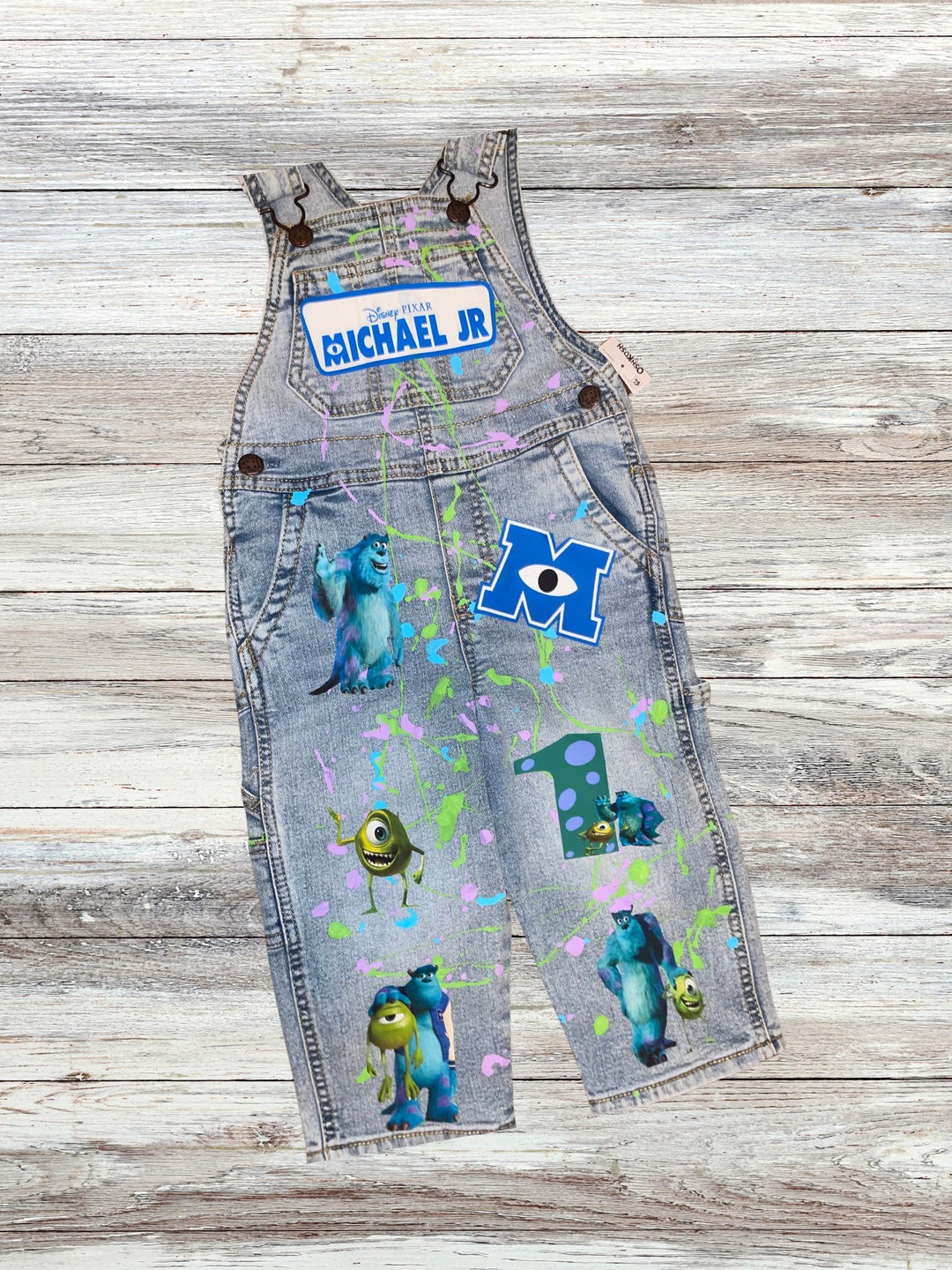 Monster Custom Overalls, Kids Birthday Set, Kids Birthday Outfit ...