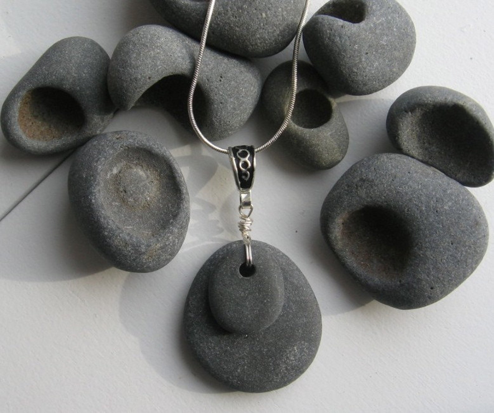 Lake Superior Basalt Zen Stone Pendant Necklace | Etsy