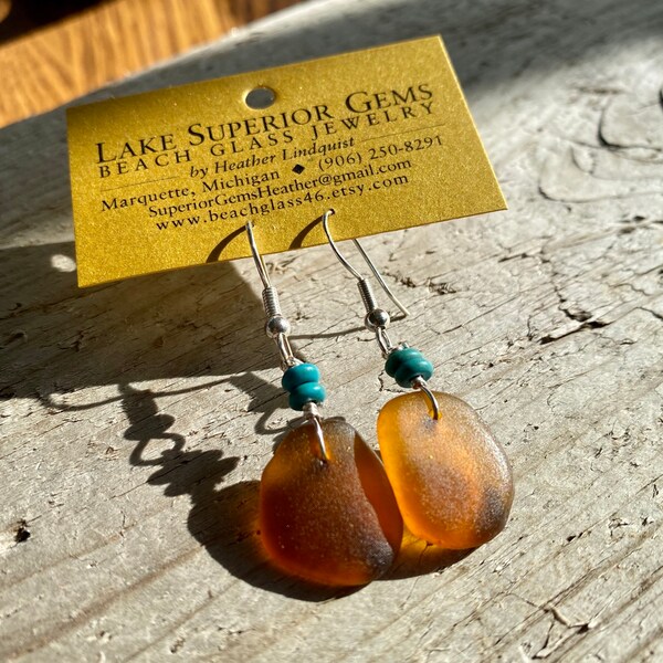 Turquoise and Amber Earrings - Etsy