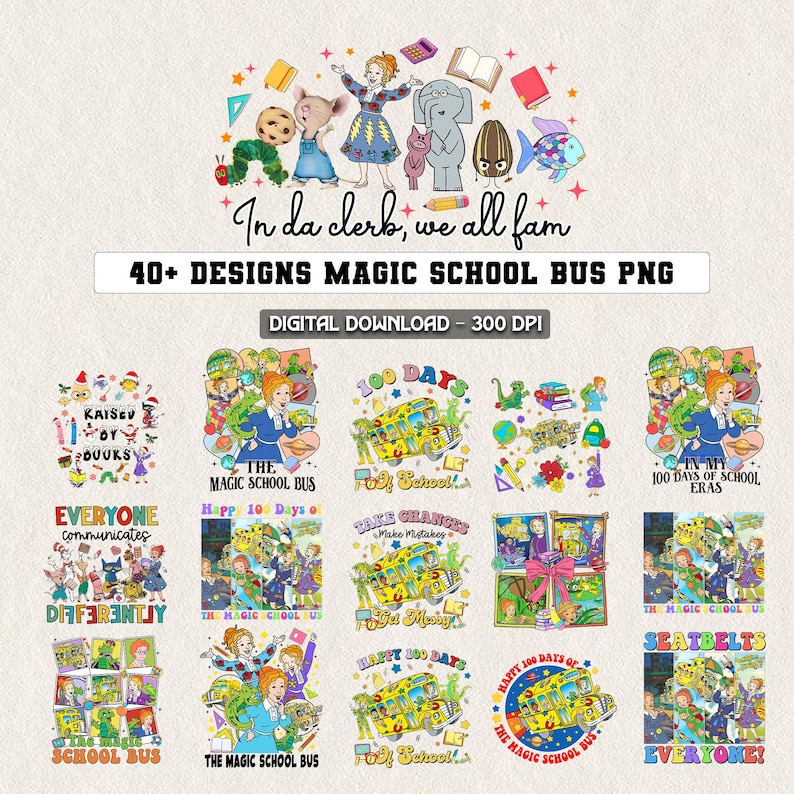 40 Teacher the Magic School Bus Bundle, Ms Frizzle Back to School Png ...