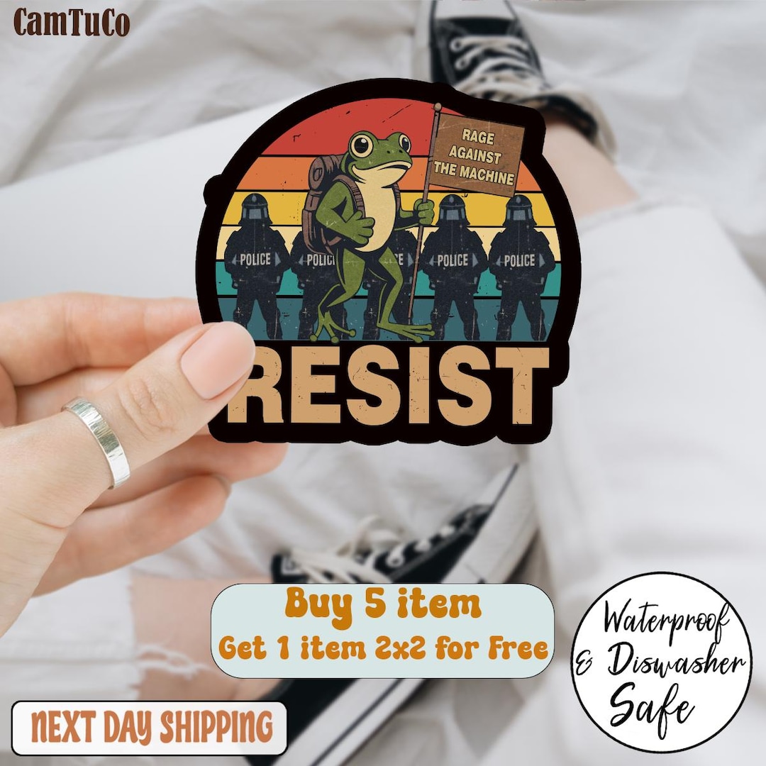 Portland Frog Protest Portland Frog Resist Anti Trump Sticker/car ...