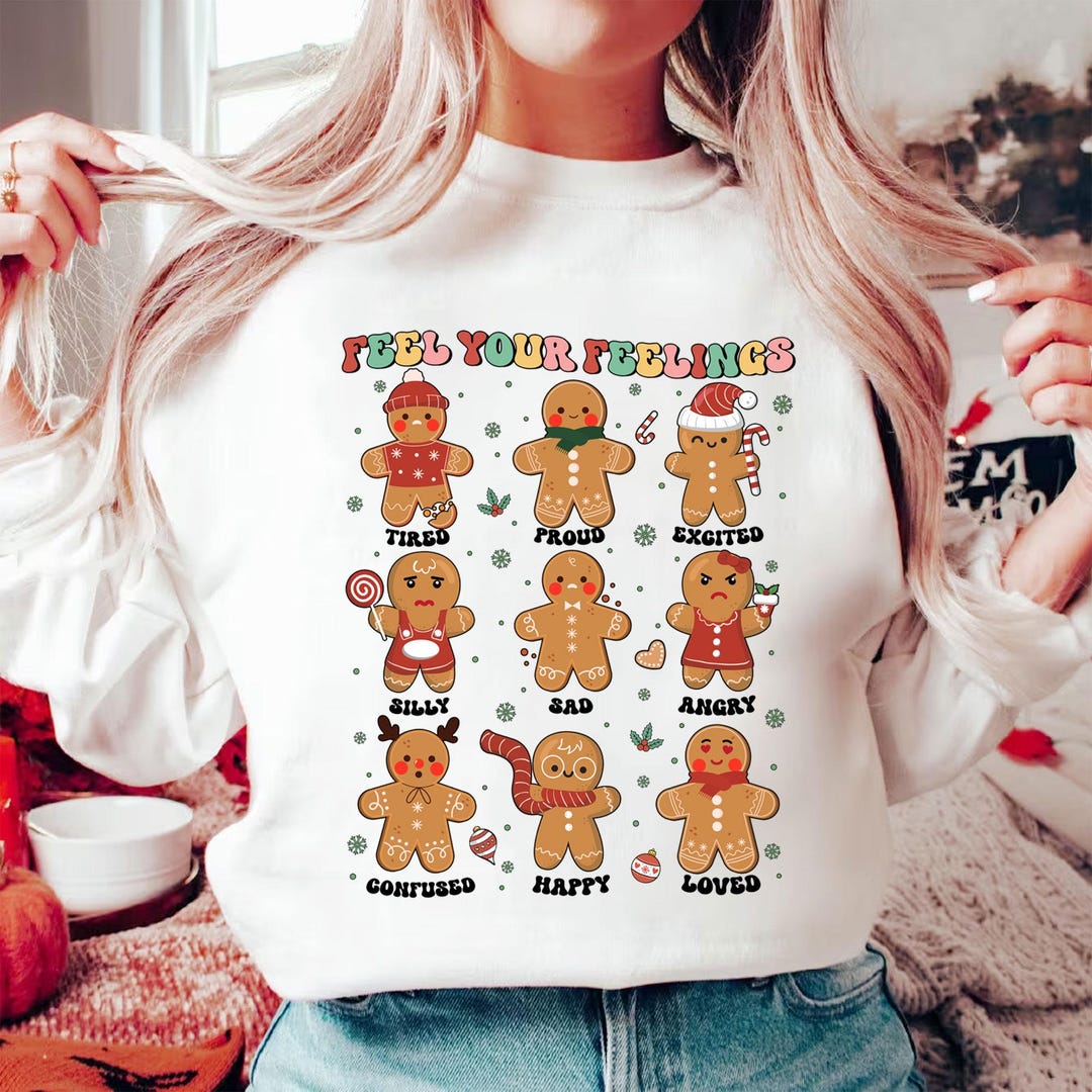 Feel Your Feelings Mental Health Gingerbread Christmas Png, Mental ...