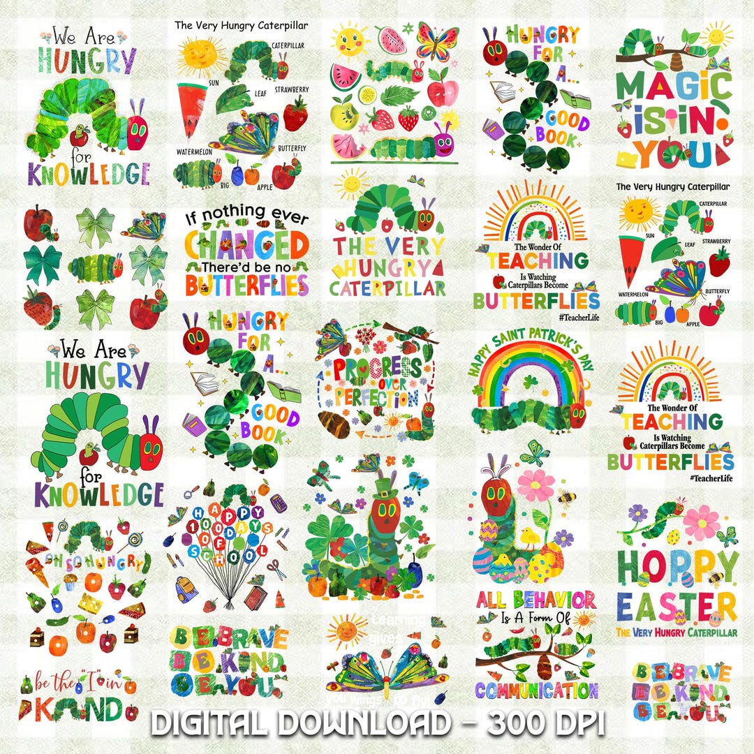30++ Hungry Caterpillar Bundle Png, Teacher Png, Back to School Png ...