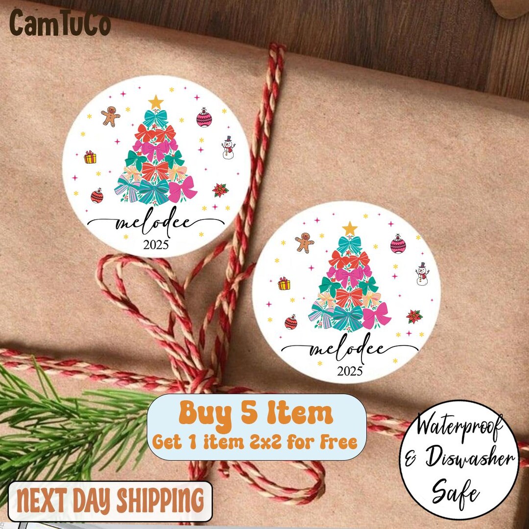 Custom Christmas Tree Labels, Custom Name Christmas Name Labels, Custom ...