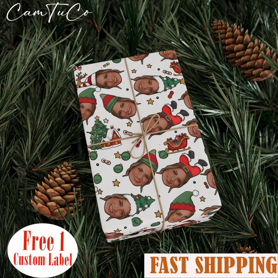 Custom Family Face Christmas Wrapping Paper ,elf Christmas Wrapping ...