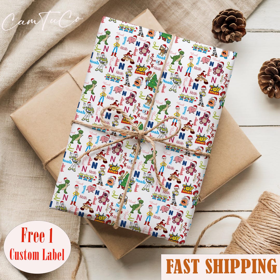 Disneyland Custom Name Toy Story Wrapping Paper, Woody Jessie Buzz ...