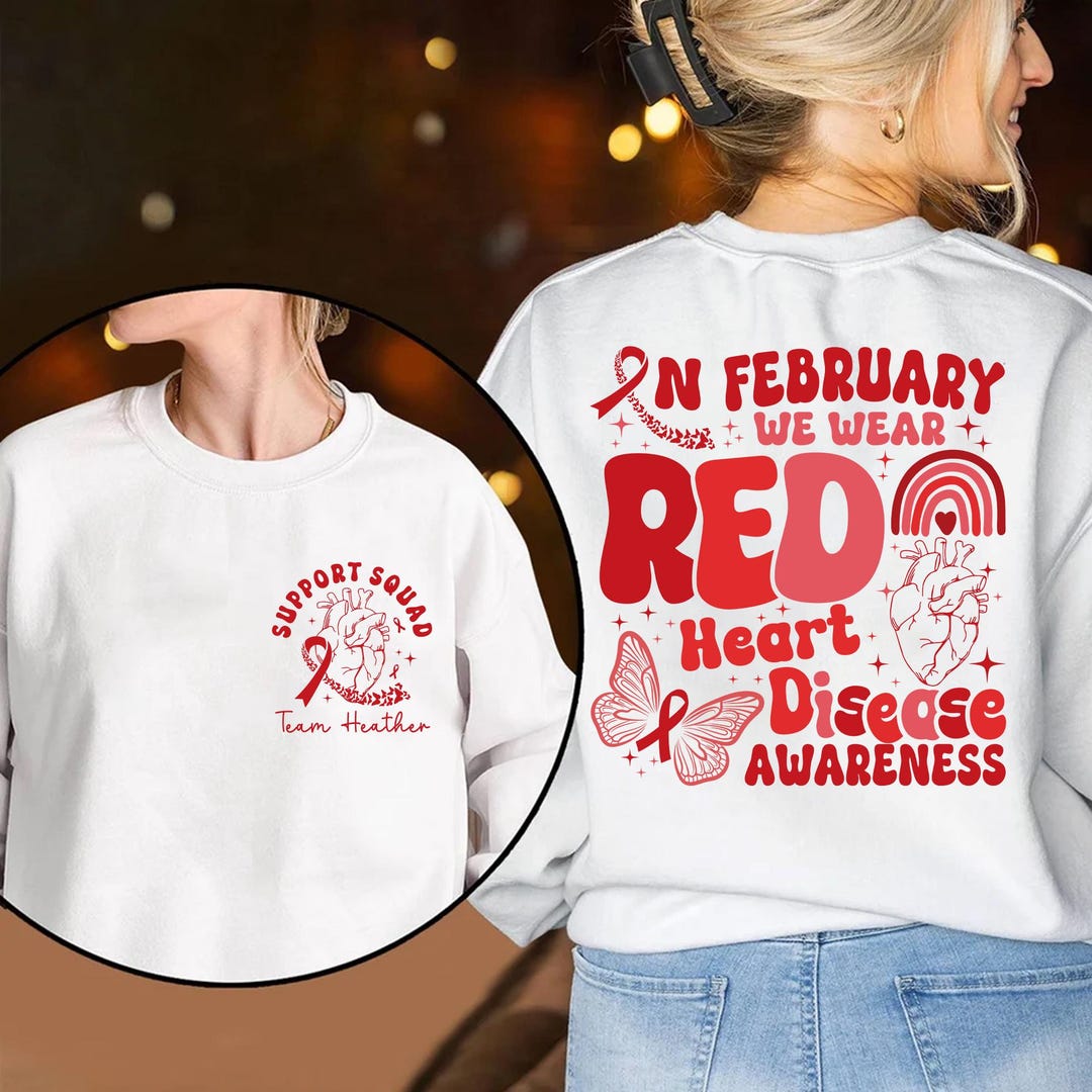 CUSTOM Heart Disease Awareness Png, We Wear Red for CHD Awareness Png ...