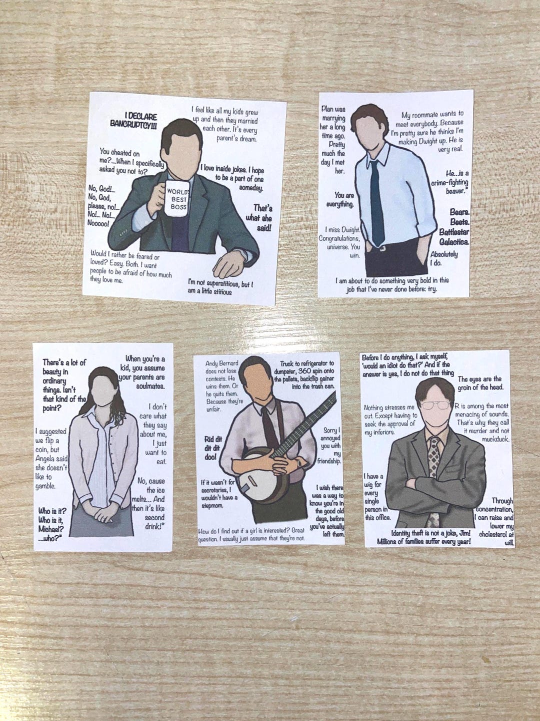 The Office Large Character Stickers With Quotes - Etsy