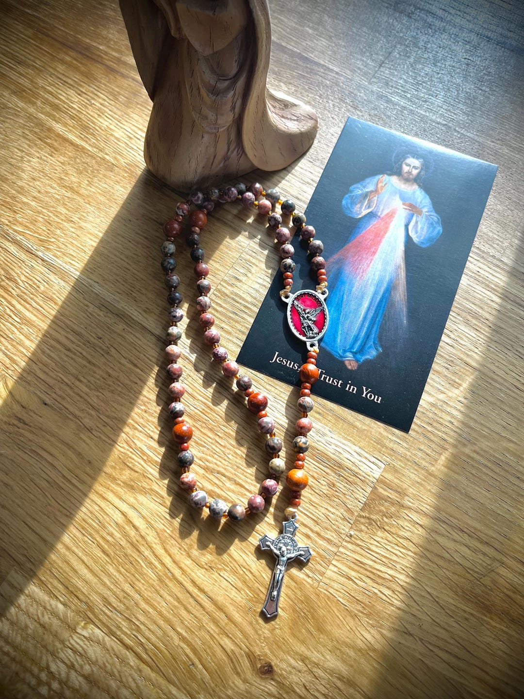 Saint Michael, Rosary, Prayer Beads, Handmade, Gemstones - Etsy