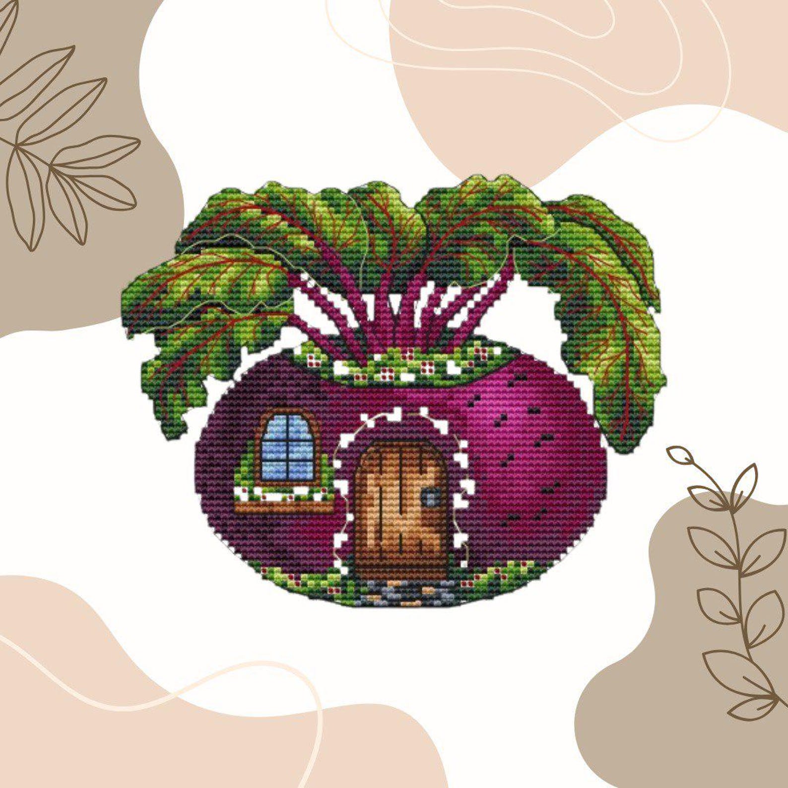 Set of 8 Cottage Houses Cross Stitch Patterns, Fairy Houses Stitching ...