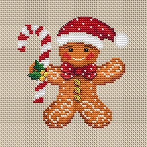 Gingerbread Man Cross Stitch Pattern: Christmas Winter Design (PDF ...