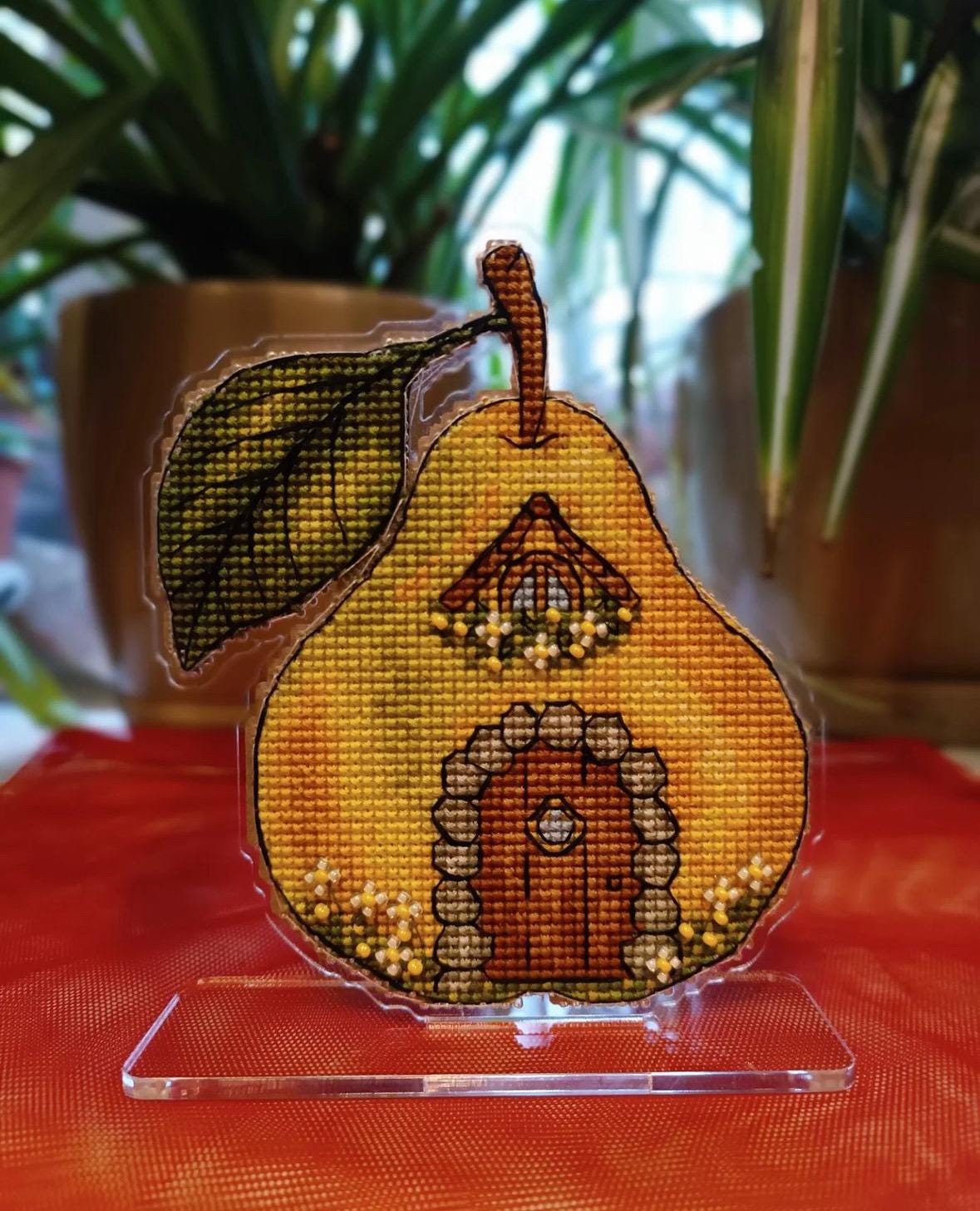 House Cross Stitch Pattern Digital Download, Pear House Embroidery ...