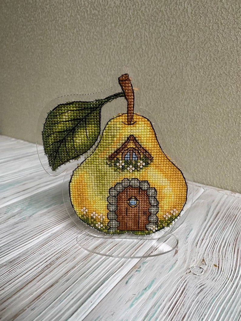 House Cross Stitch Pattern Digital Download, Pear House Embroidery ...