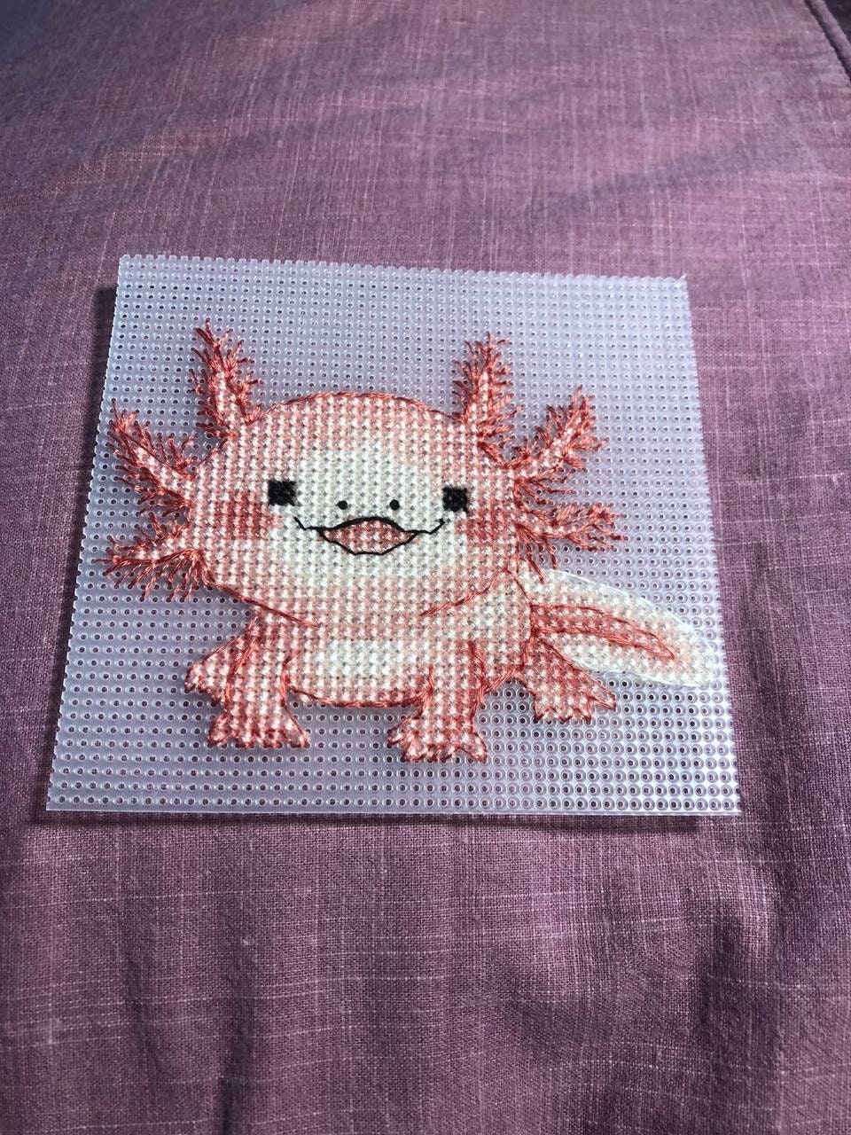 Axolotl Pink Cross Stitch Pattern PDF, Cute Axolotl Embroidery Instant ...