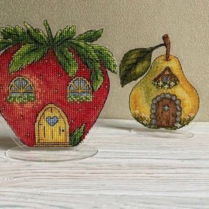 House Cross Stitch Pattern Digital Download, Pear House Embroidery ...