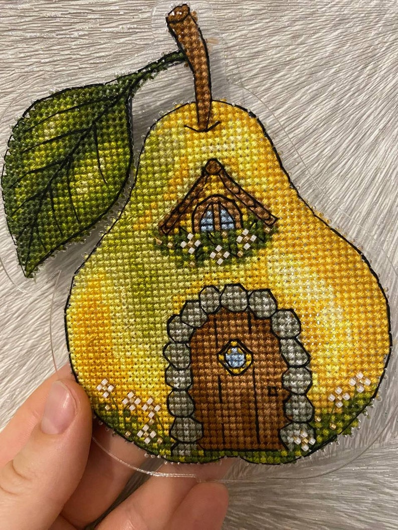 House Cross Stitch Pattern Digital Download, Pear House Embroidery ...
