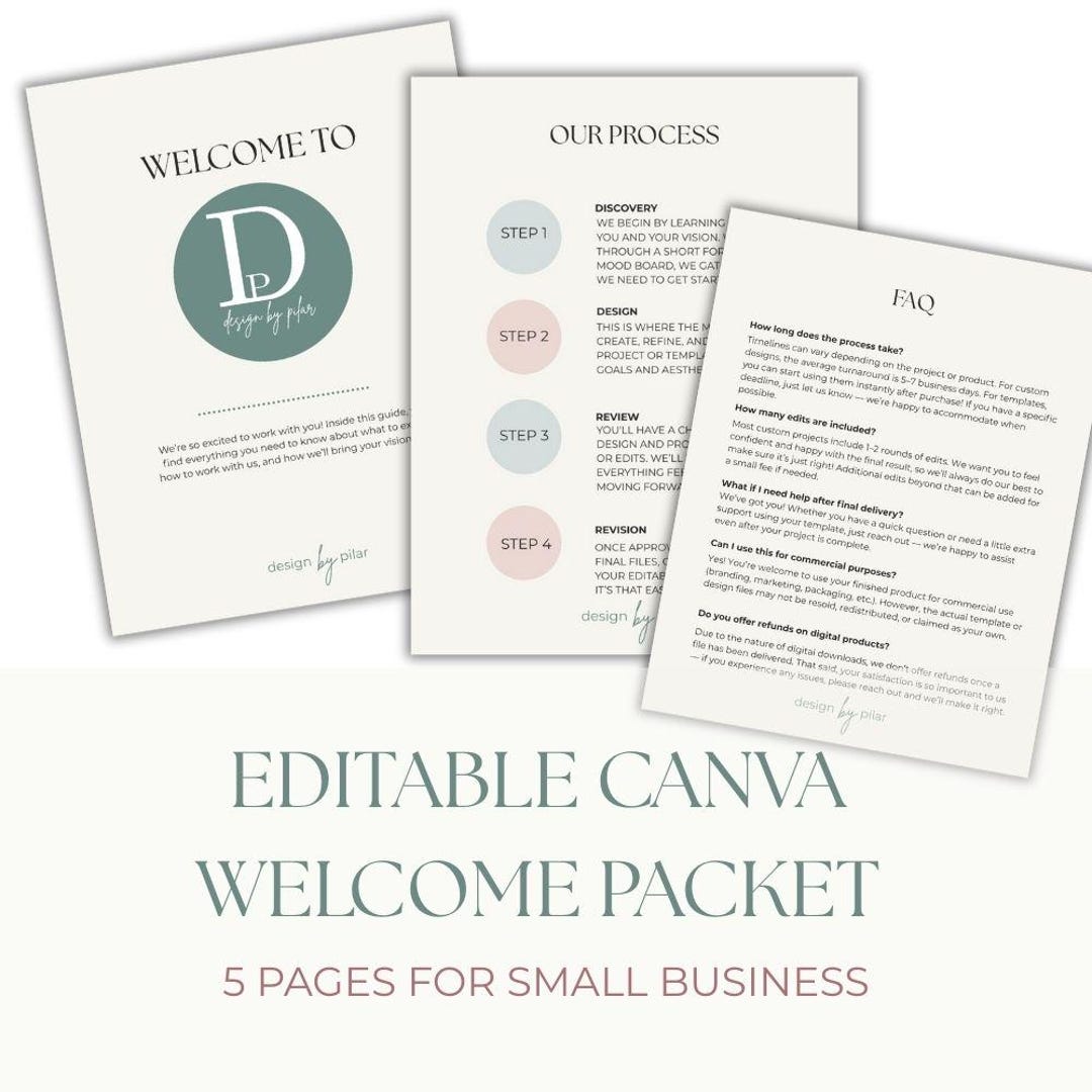 Editable Welcome Packet Template for Small Business – Canva Client ...