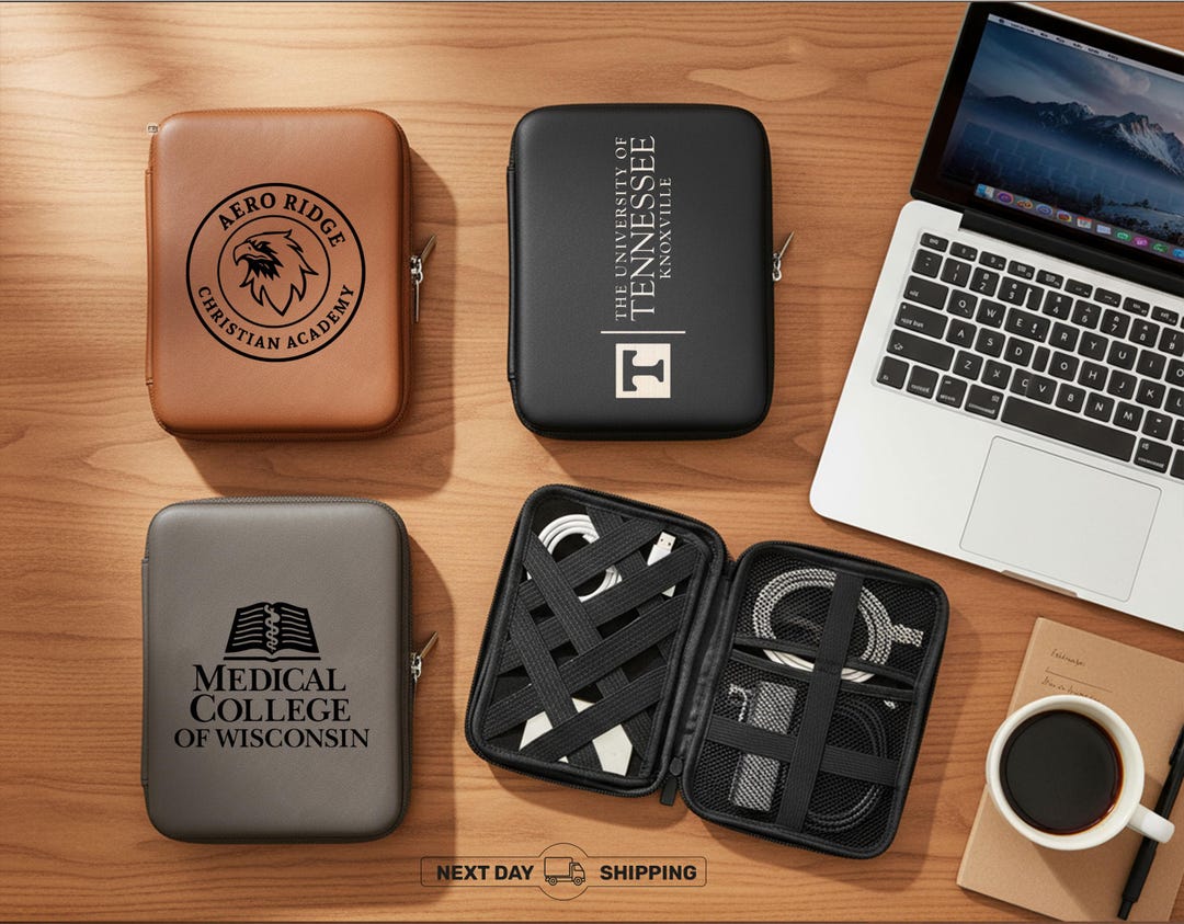 Personalized Leather Cord Case, Custom Company, School or Hospital Logo ...