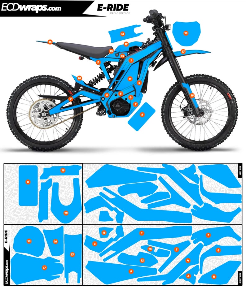 E-ride Pro Graphics Kit, CAMO E-ride Decals, Eride Pro Wrap, Eride Pro ...