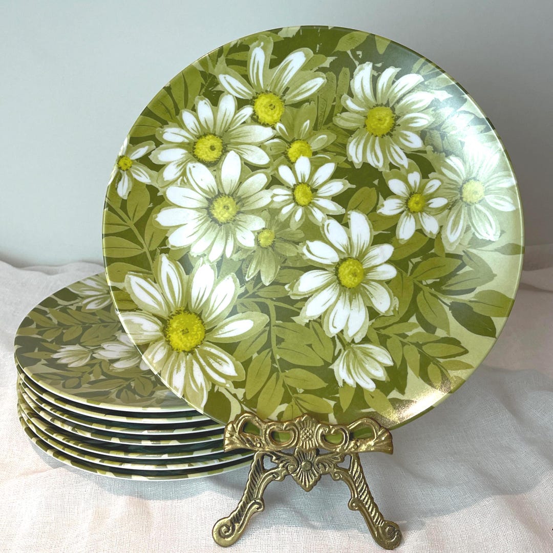 Vintage Beverly by Prolon Melmac Dinner Plates, Set of 8 Olive Green ...