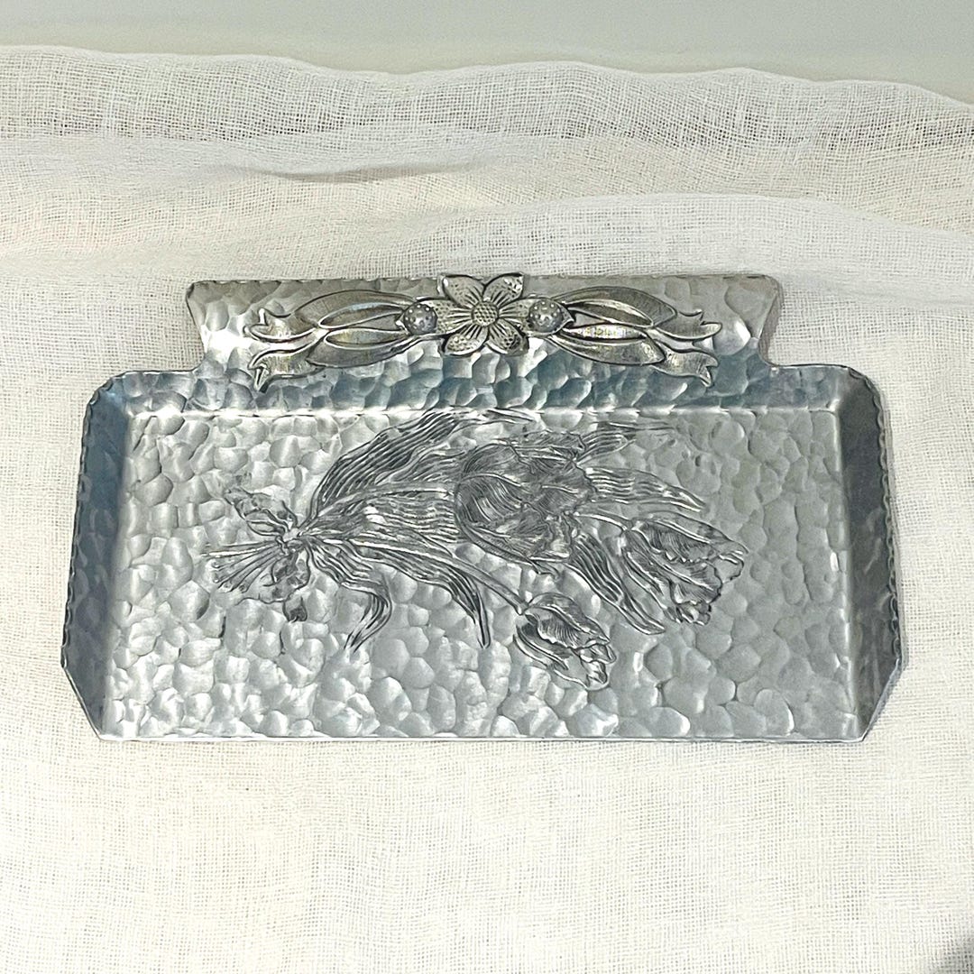 Vintage Rodney Kent Hand Wrought Floral Tulip Crumb Tray, Aluminum ...