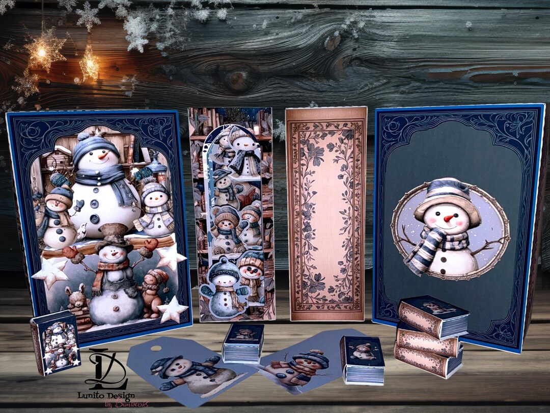 Book Nook Snowmen Print and Craft in DIN A4, Tunnel Map, Book Printing ...