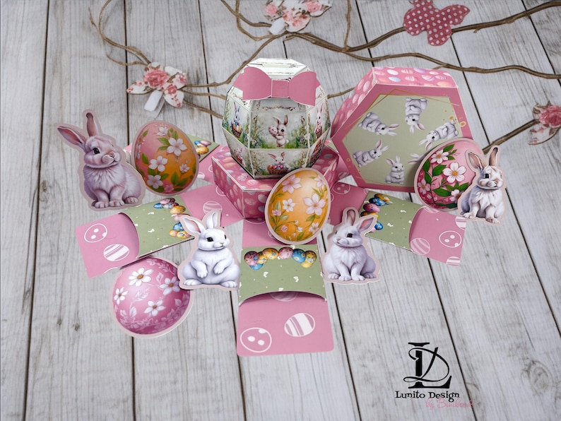 Print and Craft Easter Explosion Box in DIN A4 Gift for Scissors or ...