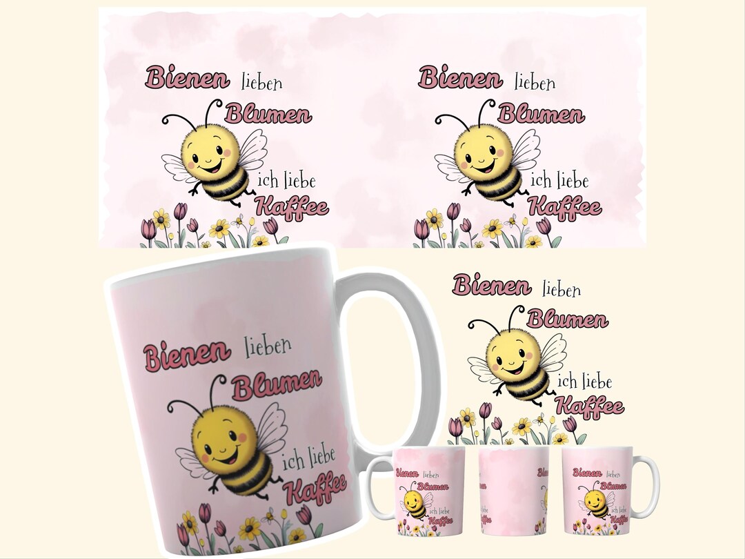 Mug File Bee Sublimation File Mug File With German Text Sublimation ...