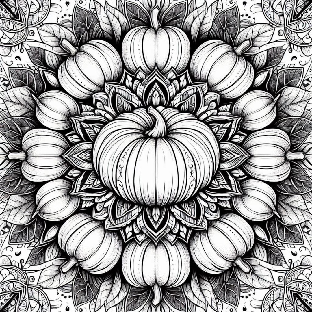 Fall Mandala Coloring Pages Autumn-inspired Printable Art Relaxing ...