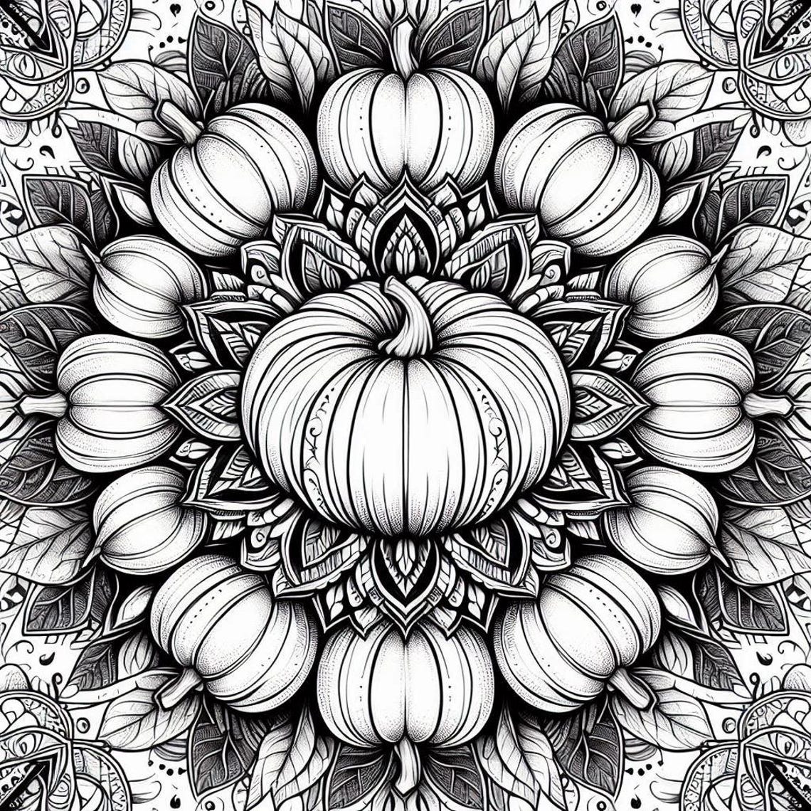 Fall Mandala Coloring Pages Autumn-inspired Printable Art Relaxing ...