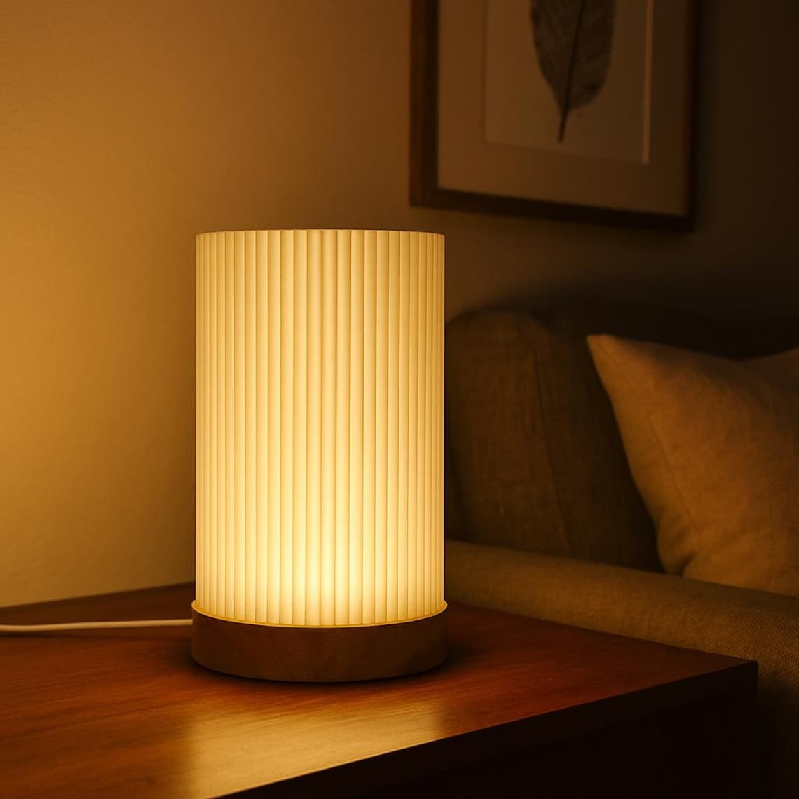 Warm LED Table Lamp – Cozy Ambient Light | 3D Printed & Handmade - Etsy