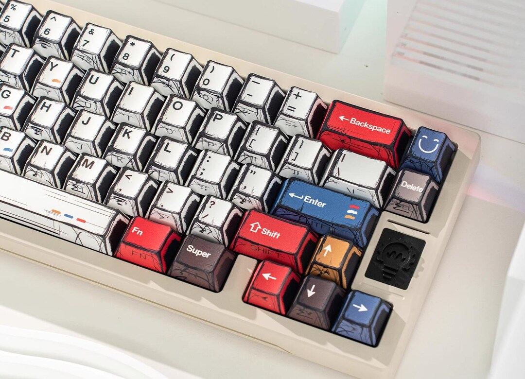 Comic Stroke Keycap Set, Mechanical Keyboard Keycaps, Cherry Profile ...