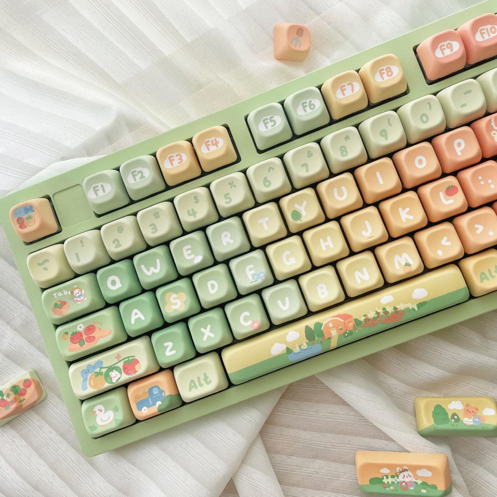 Cute Tomato Galore Keycap Setnot Including Keyboard, EOA Profile, PBT ...