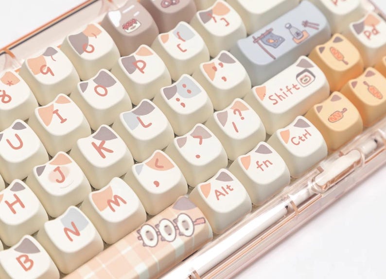 Cute Mini Sushi Cat Keycap Set(not Include Keyboard!!!), MAO Profile ...