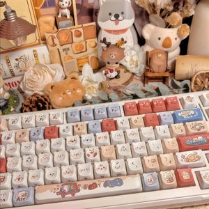 Cute Baby Bear Keycap Set(not Including Keyboard!!!), Mechanical ...