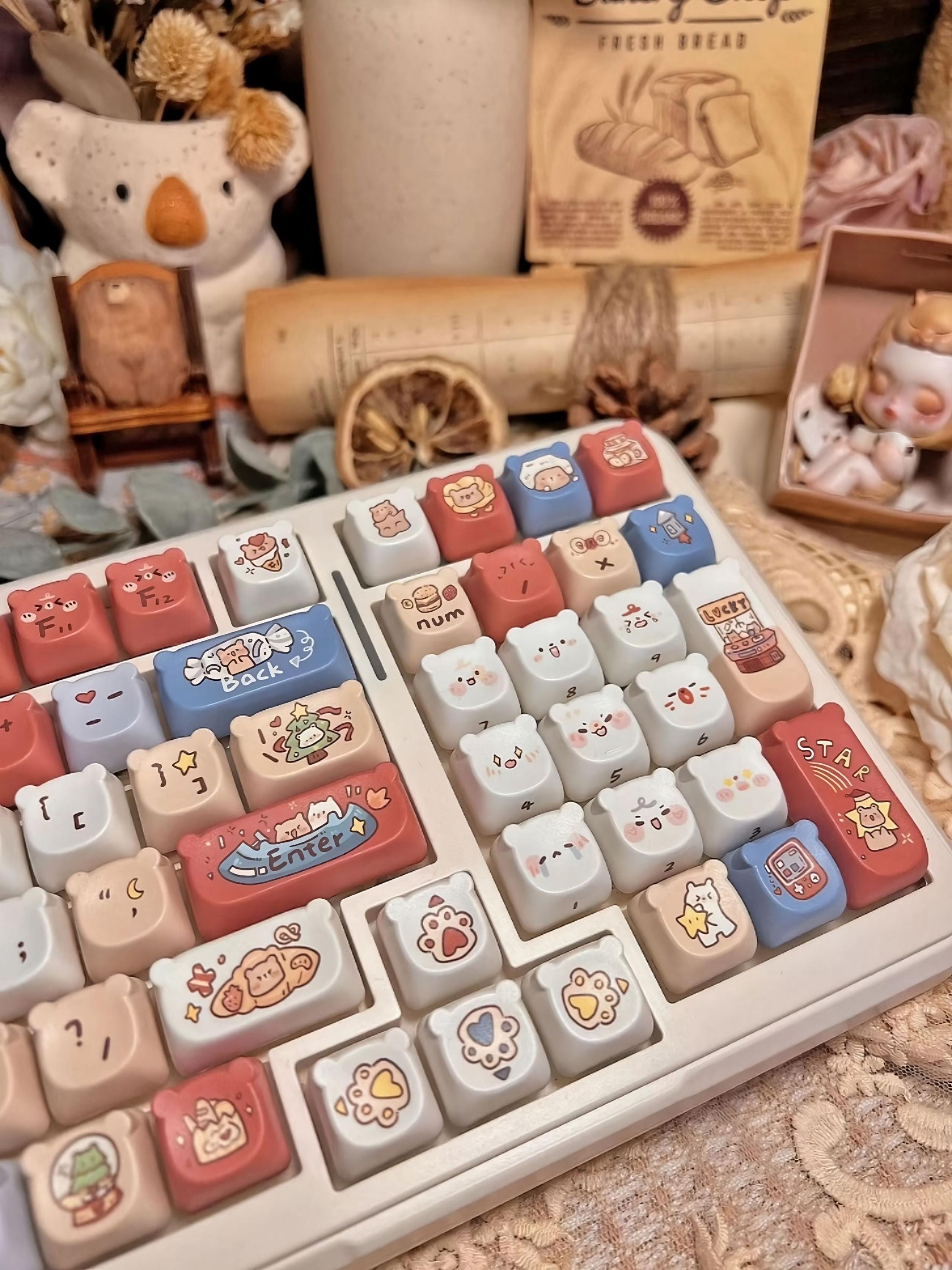 Cute Baby Bear Keycap Set(not Including Keyboard!!!), Mechanical ...