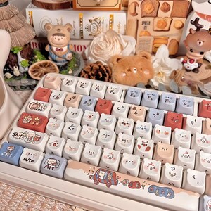 Cute Baby Bear Keycap Set(not Including Keyboard!!!), Mechanical ...