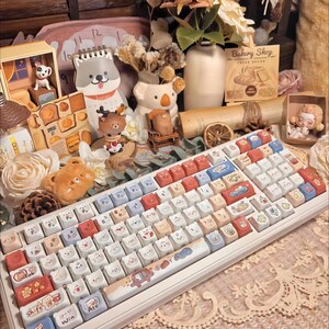 Cute Baby Bear Keycap Set(not Including Keyboard!!!), Mechanical ...
