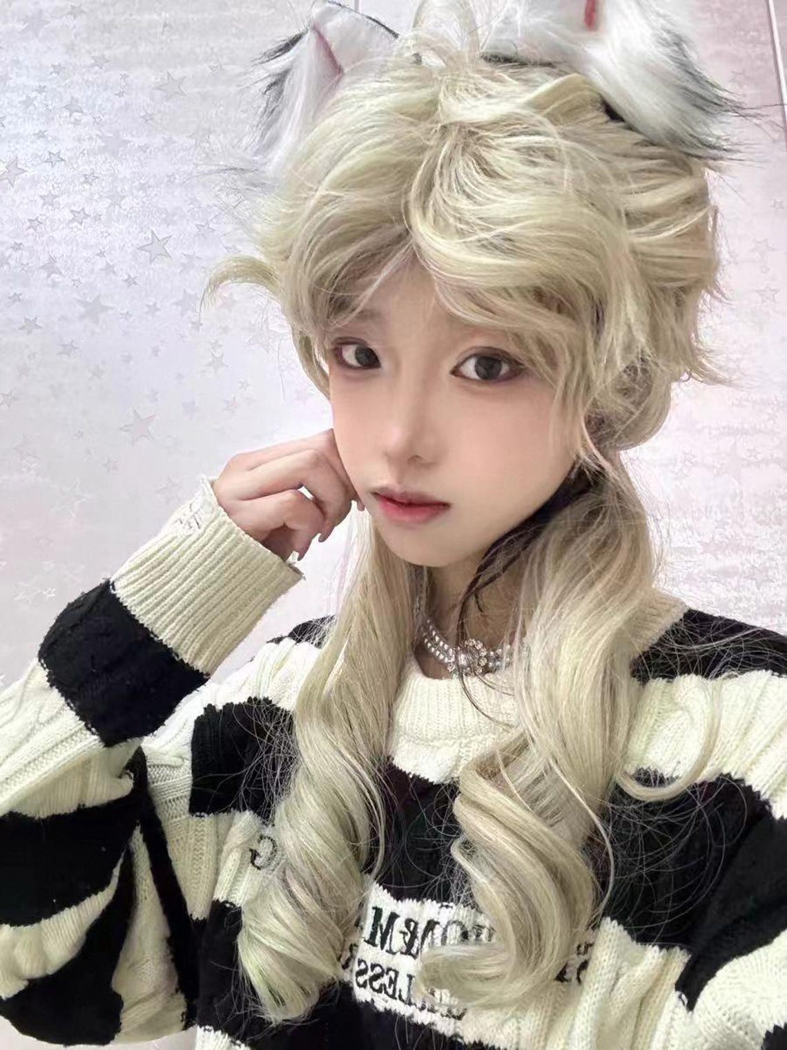 Grey Curly Short Natural Wig With Bangs, Grey Long Curly Wavy Wig, Cool ...