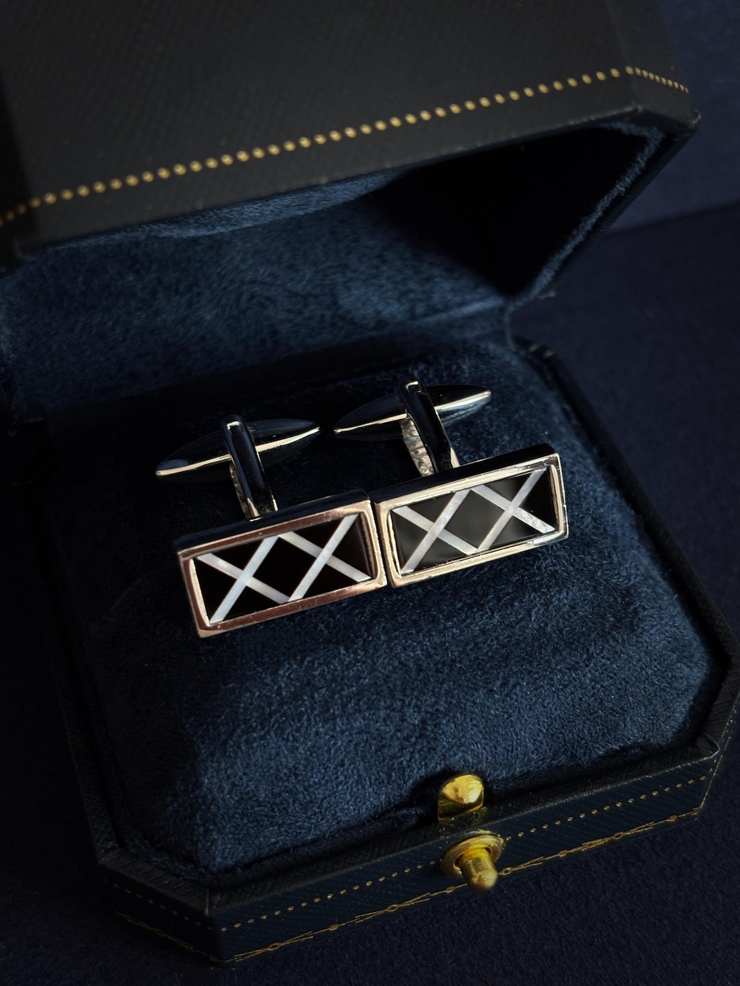 S925 Sterling Silver Cufflinks: Mother of Pearl Lattice, Formal Wear - Etsy