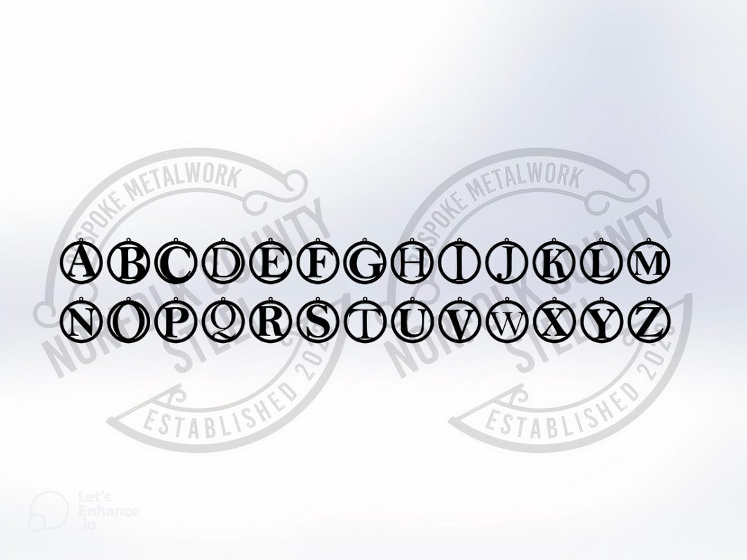 DXF SVG Christmas Ornament Monogram Alphabet Monogram - Laser, Plasma ...