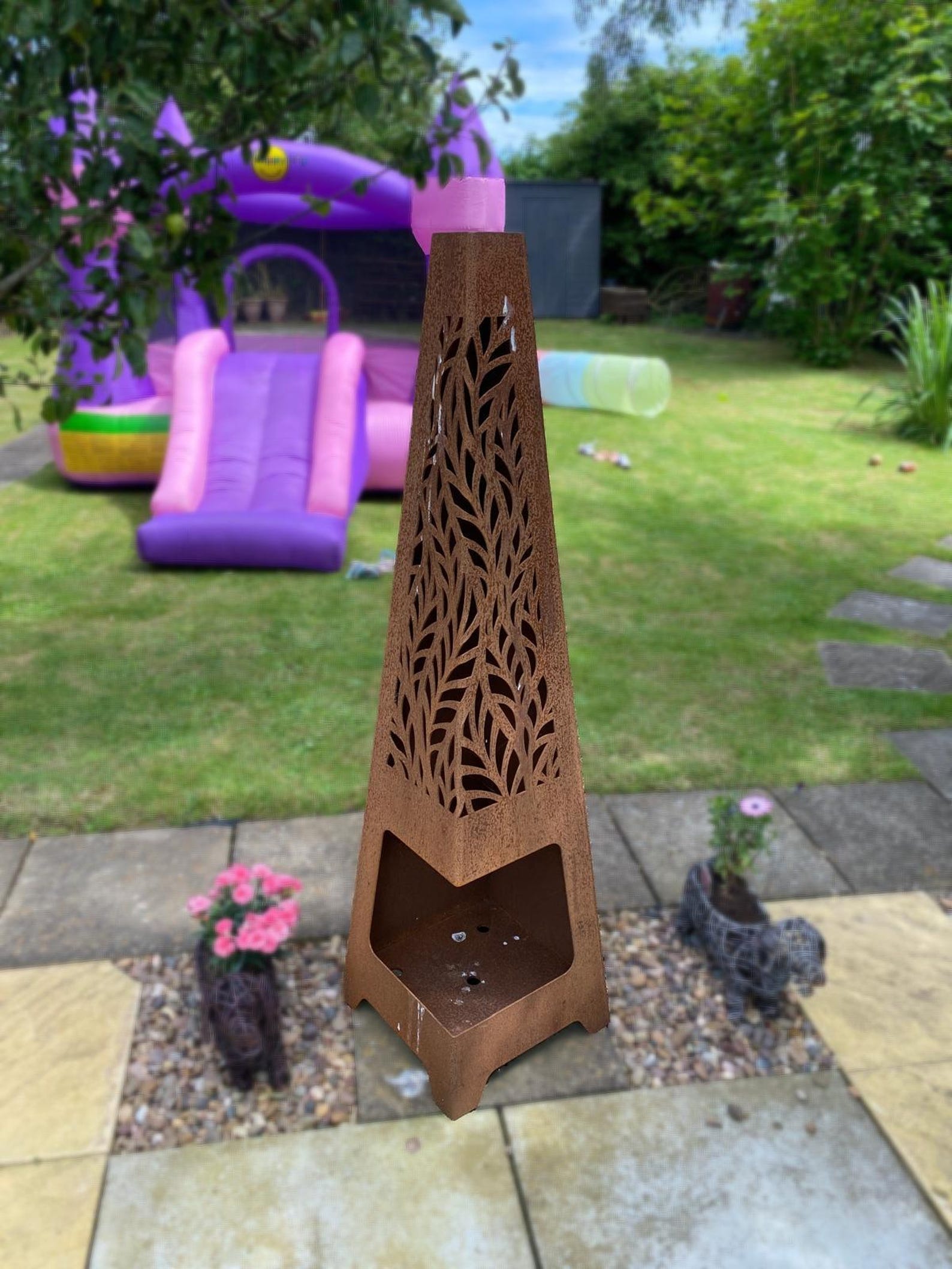 Laser Cut Tree Leaves Chiminea Fire Pit, Digital Product, Files DXF ...