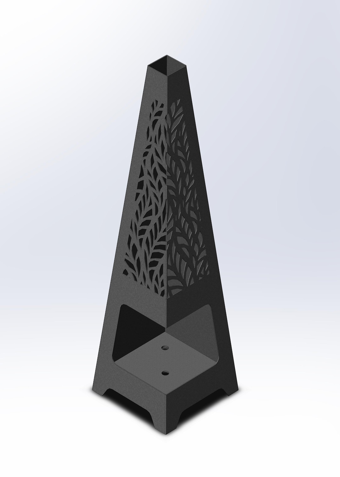 Laser Cut Tree Leaves Chiminea Fire Pit, Digital Product, Files DXF ...