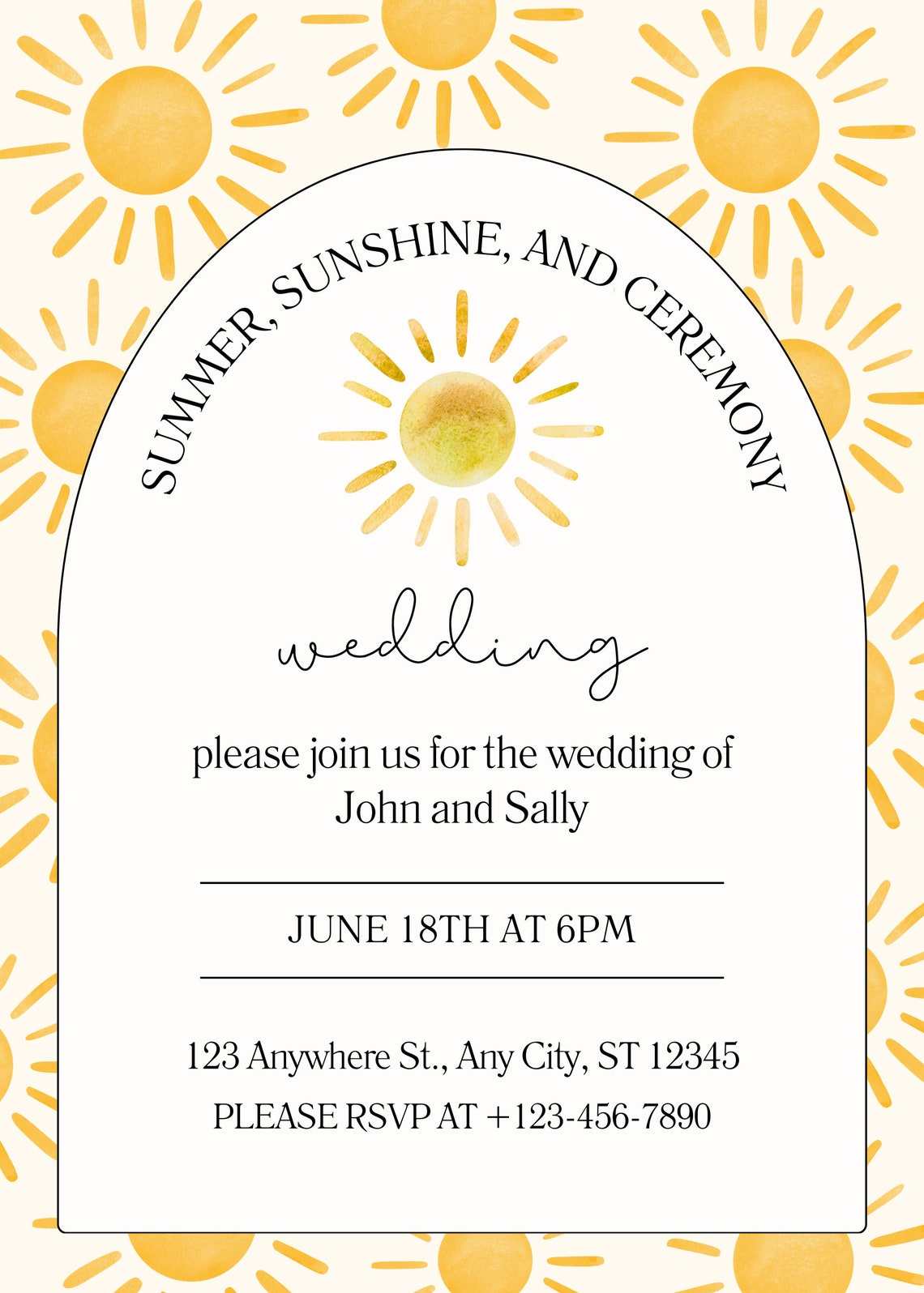DIGITAL Sunshine Party Invitation - Birthday, Baby Shower, Bridal ...