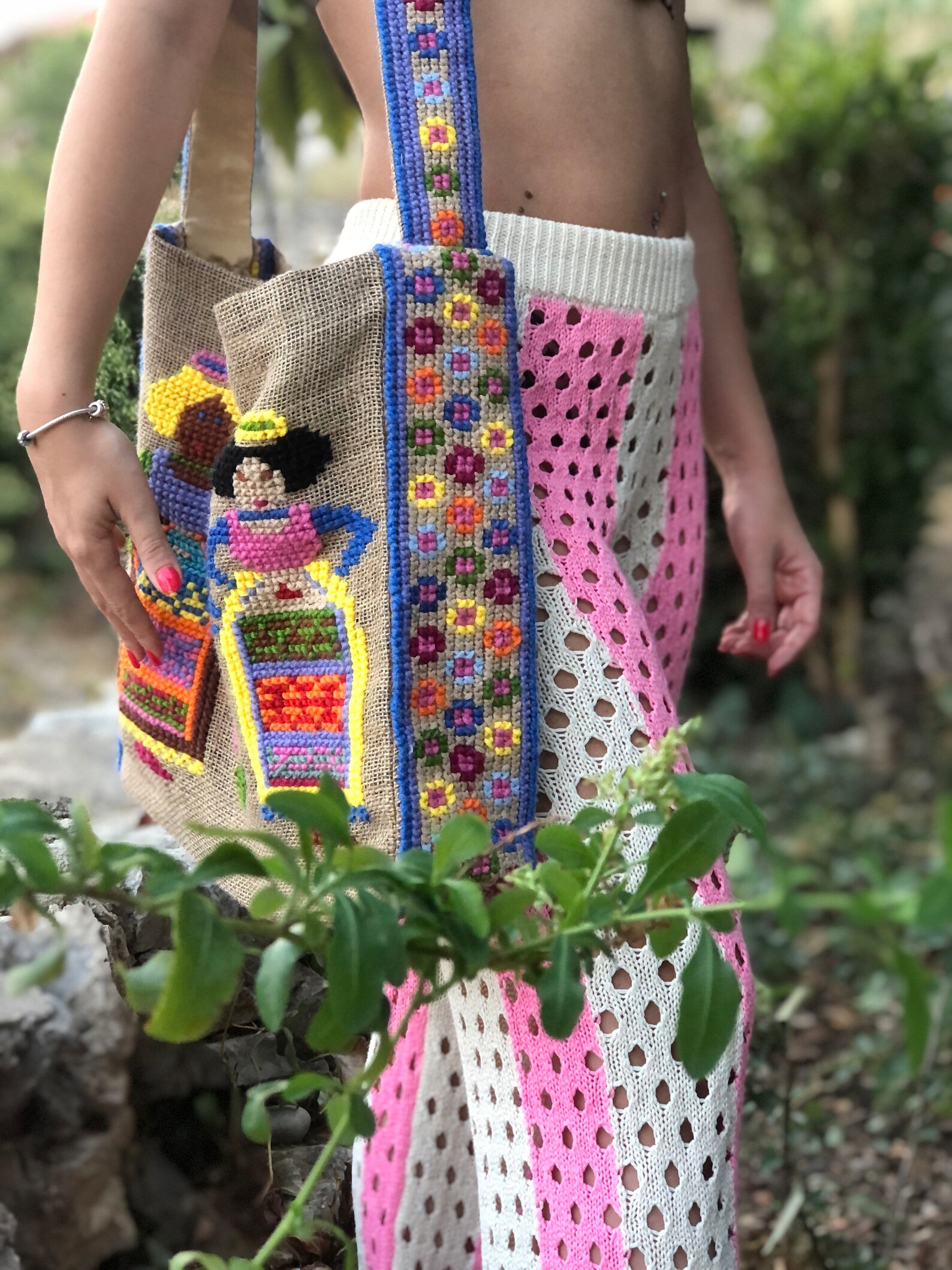 Mini Tote Bag Handmade With Women - Etsy
